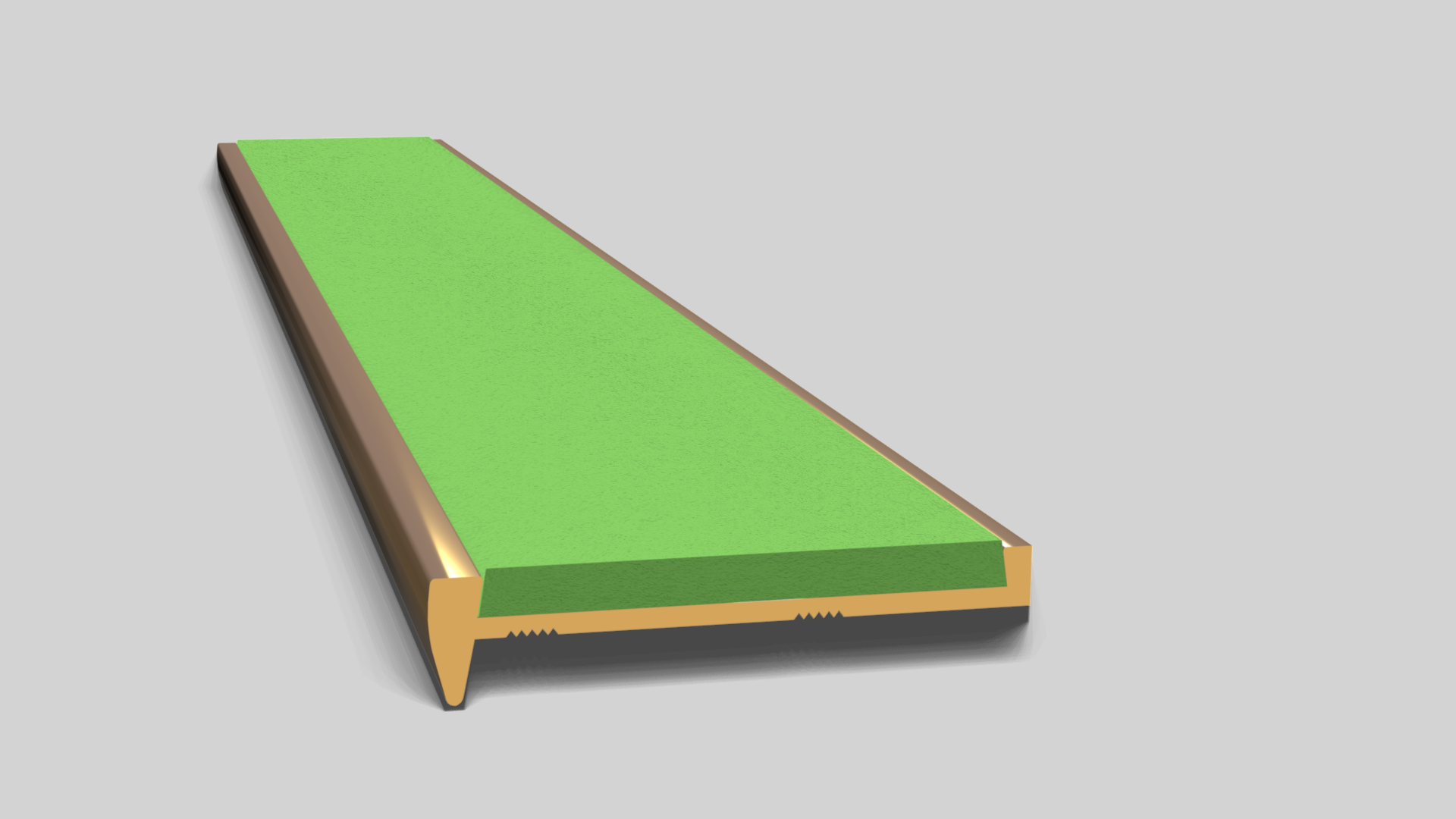 BFA501S Recessed Solid Brass Abrasive Stair Tread Nosing