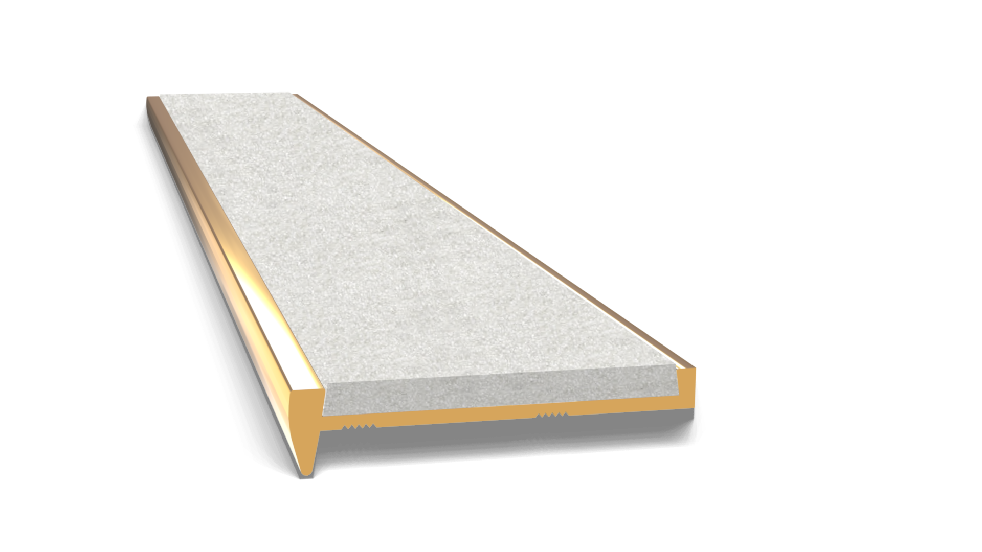 BFA501S Recessed Solid Brass Abrasive Stair Tread Nosing