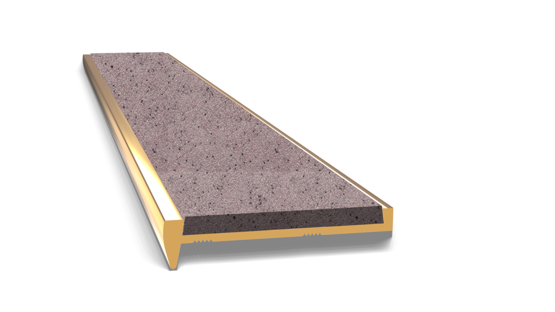 BFA501S Recessed Solid Brass Abrasive Stair Tread Nosing