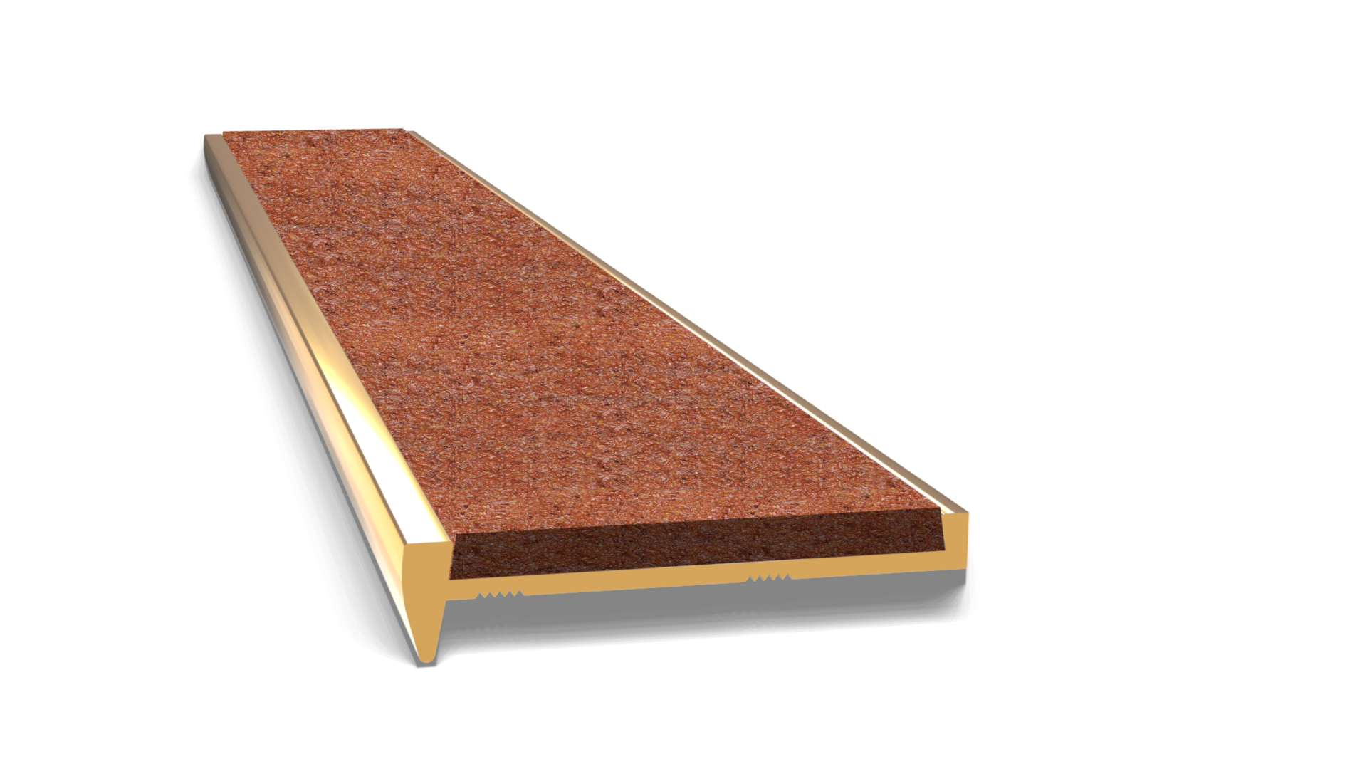 BFA501S Recessed Solid Brass Abrasive Stair Tread Nosing