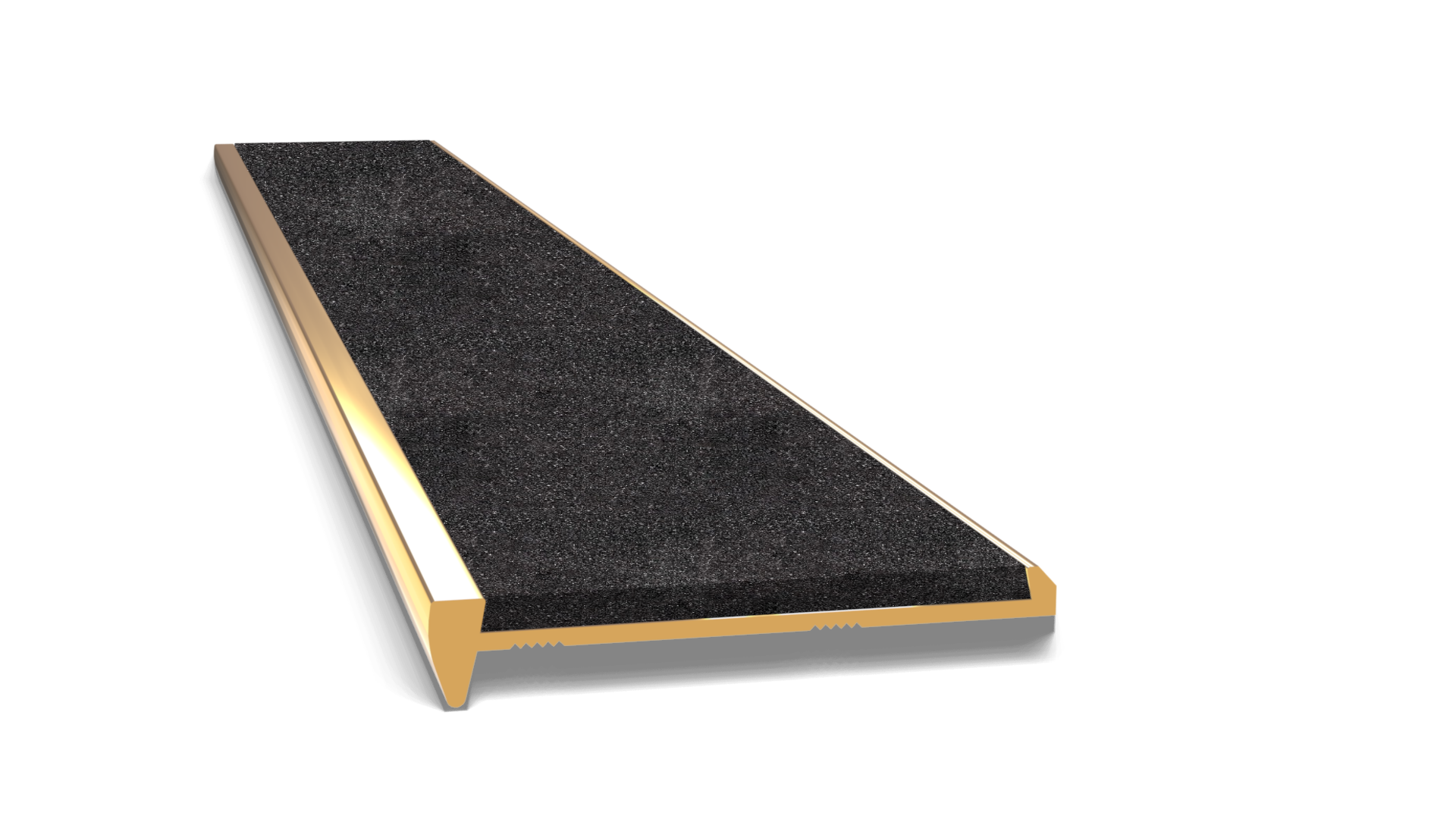 BFA501SB Bevelled Edge Solid Brass Abrasive Stair Tread Nosing