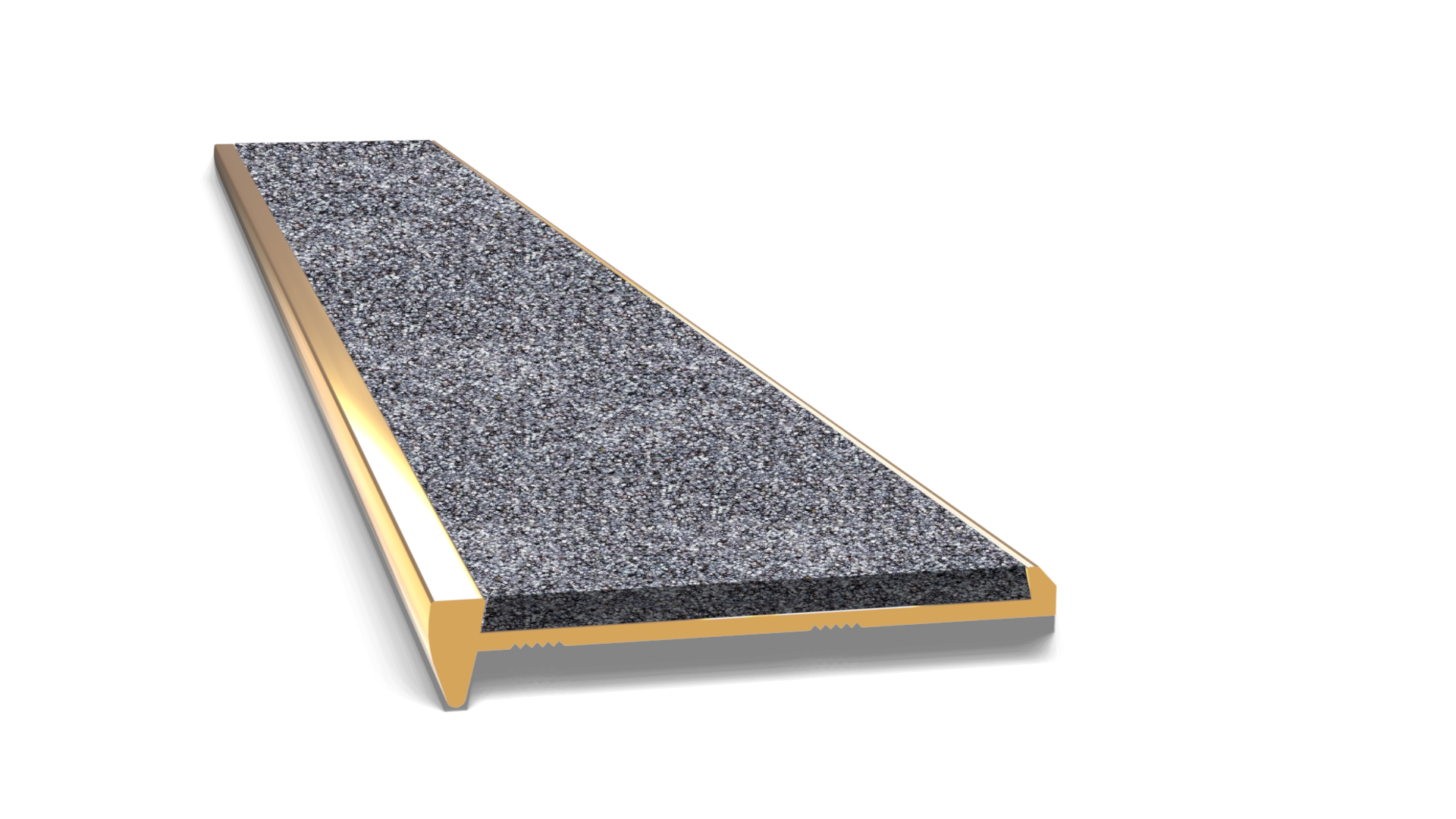BFA501SB Bevelled Edge Solid Brass Abrasive Stair Tread Nosing