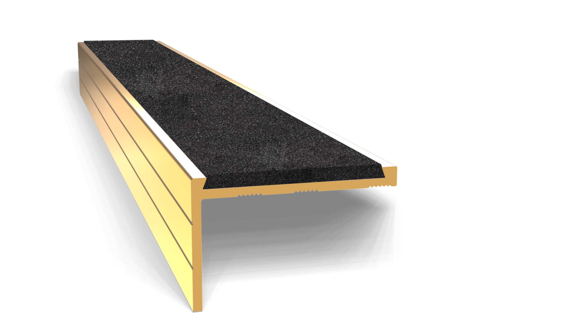 BFA591S Recessed Solid Brass Abrasive Stair Tread Nosing
