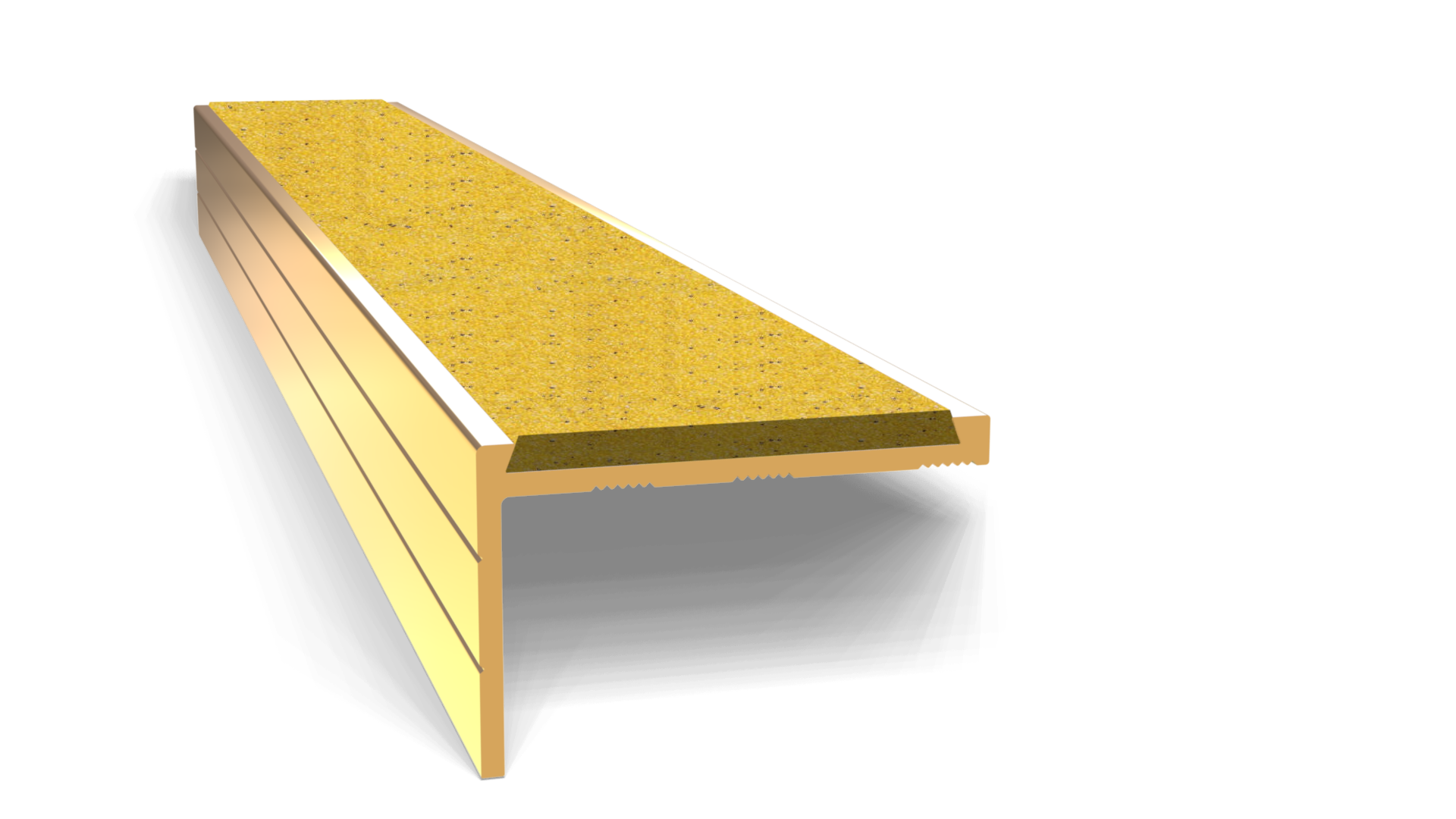 BFA591S Recessed Solid Brass Abrasive Stair Tread Nosing