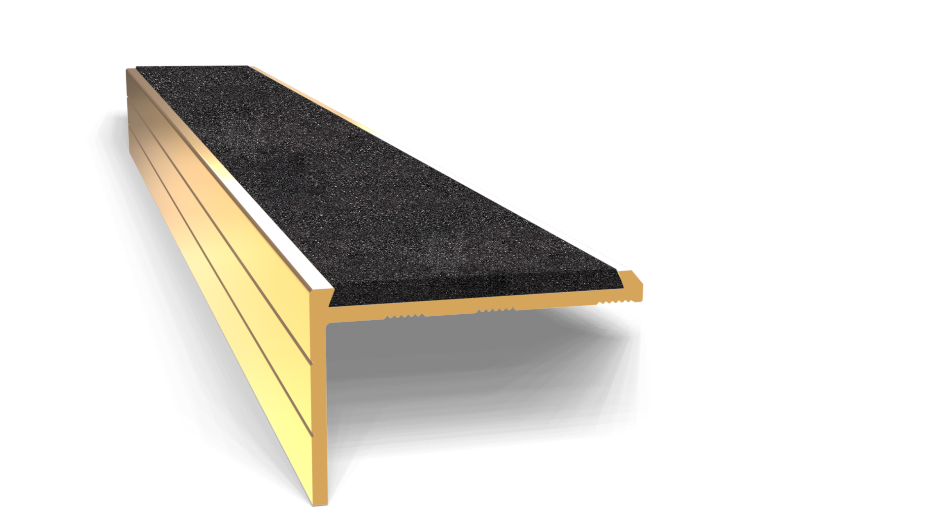 BFA591SB Bevelled Edge Solid Brass Abrasive Stair Tread Nosing