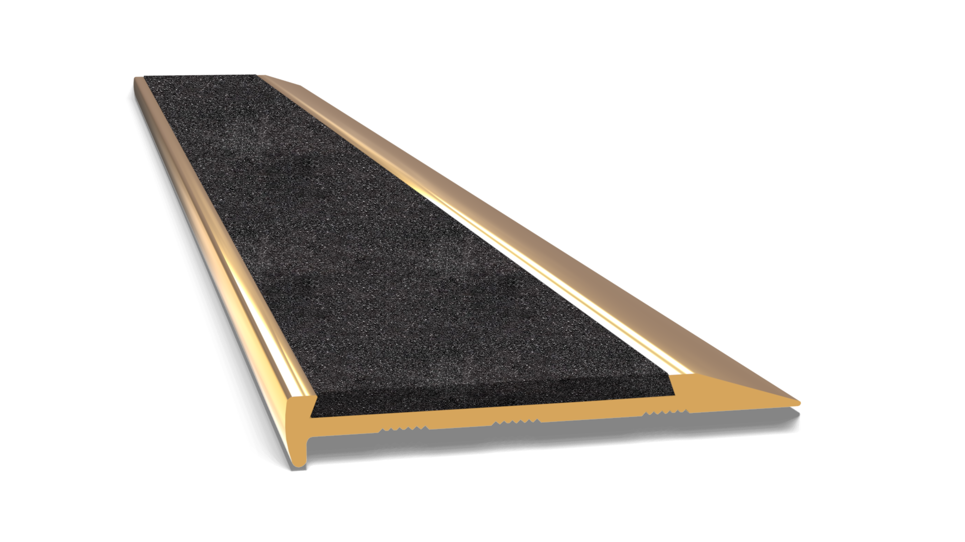BFA711ST Surface Mounted Solid Brass Abrasive Stair Tread Nosing