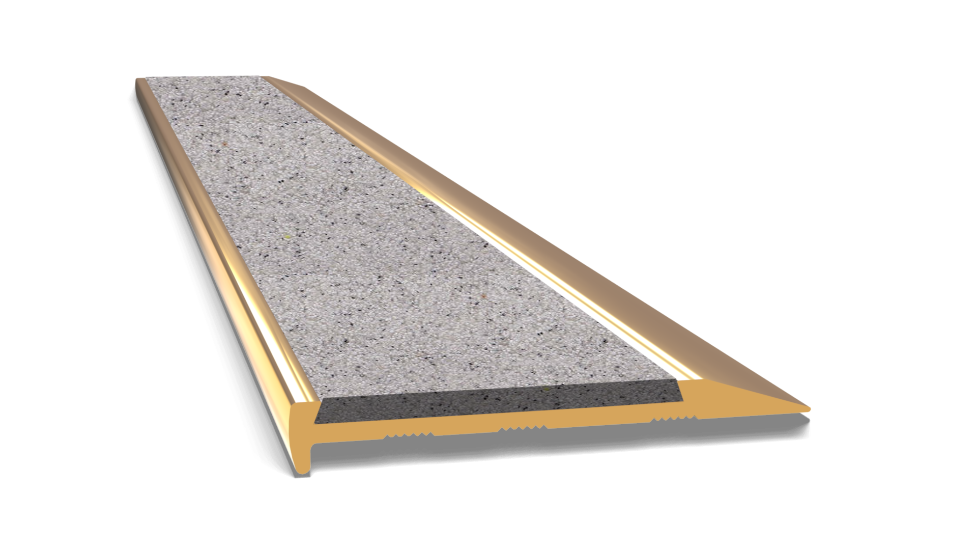 BFA711ST Surface Mounted Solid Brass Abrasive Stair Tread Nosing