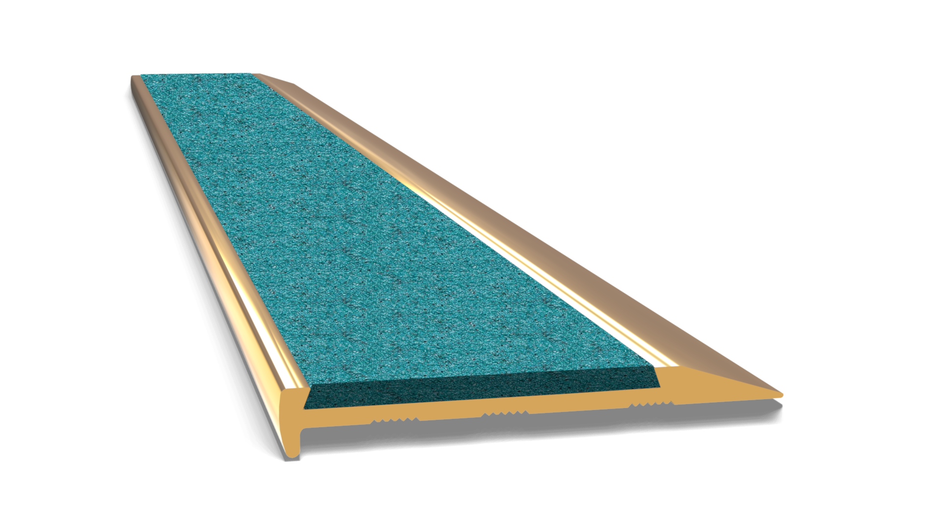 BFA711ST Surface Mounted Solid Brass Abrasive Stair Tread Nosing