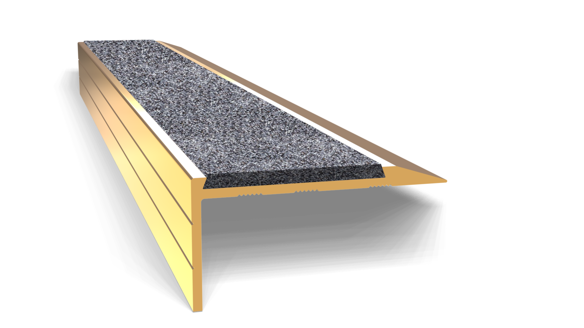 BFA741ST Surface Mounted Solid Brass Abrasive Stair Tread Nosing