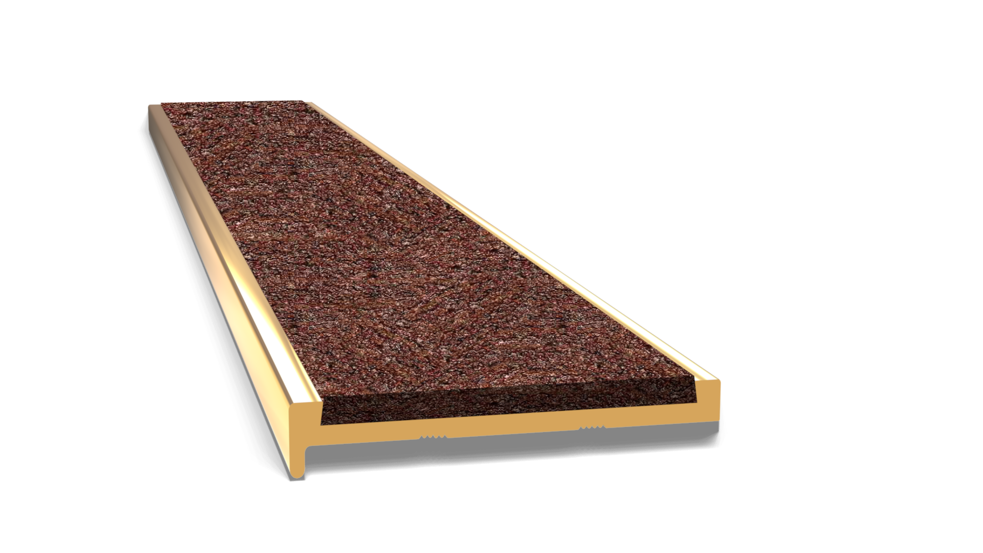 BFA771S Recessed Solid Brass Abrasive Stair Tread Nosing