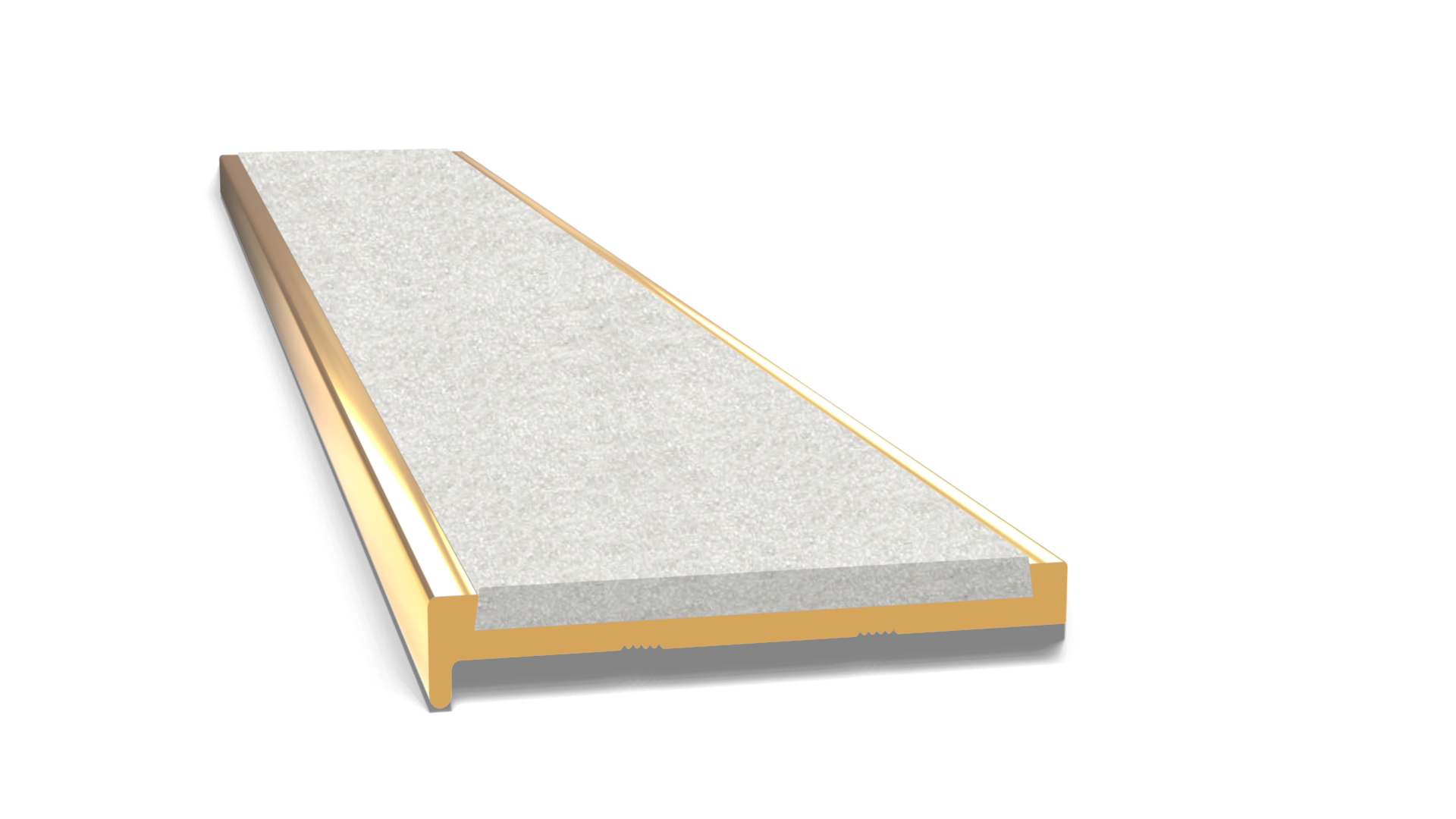 BFA771S Recessed Solid Brass Abrasive Stair Tread Nosing