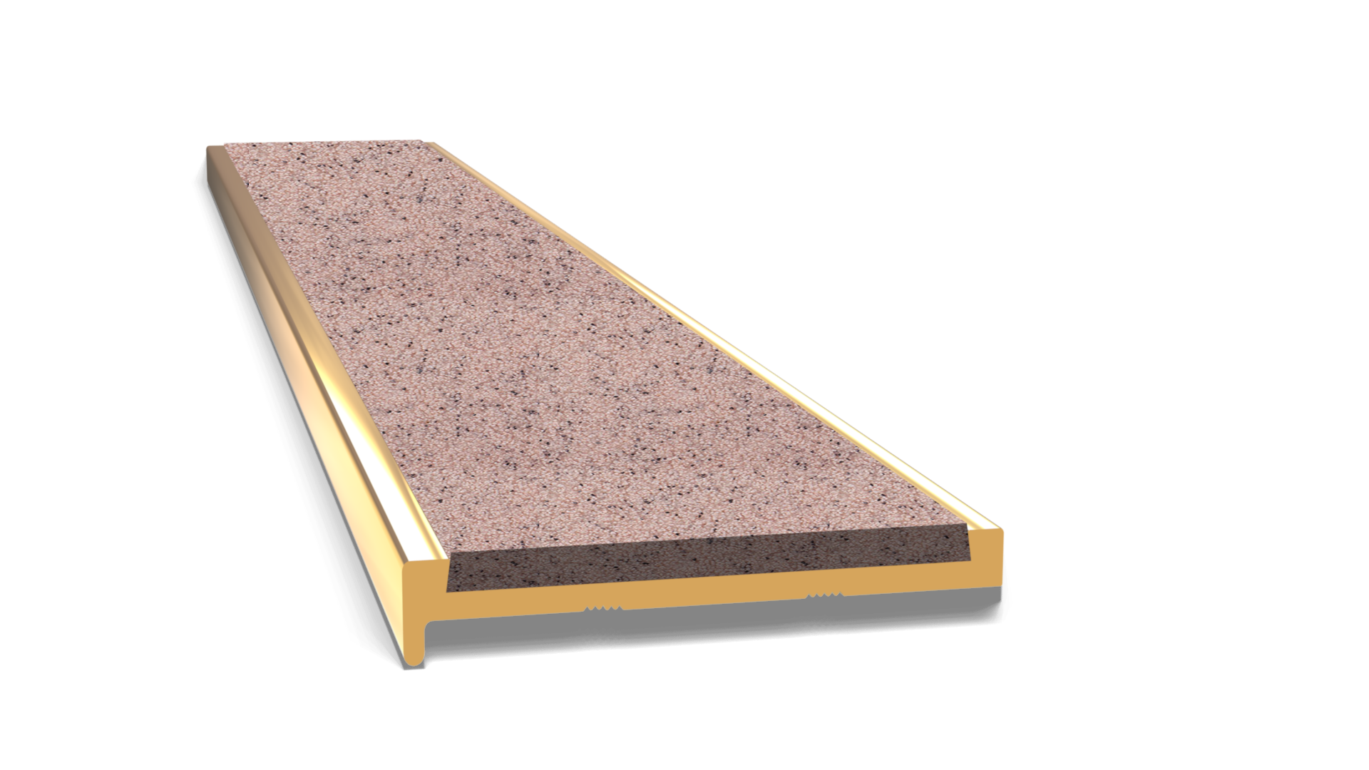 BFA771S Recessed Solid Brass Abrasive Stair Tread Nosing