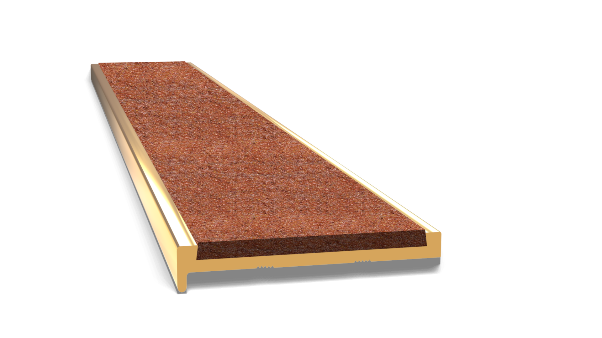 BFA771S Recessed Solid Brass Abrasive Stair Tread Nosing
